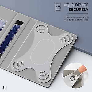 MoKo Universal Case for 6",6.8",7" Kindle eReaders - Kindle/Kobo/Voyaga/Lenovo/Sony Kindle E-Book Reader, Lightweight PU Leather Folio Shell Cover Case, with Hand Strap/Kickstand, Gray Forest