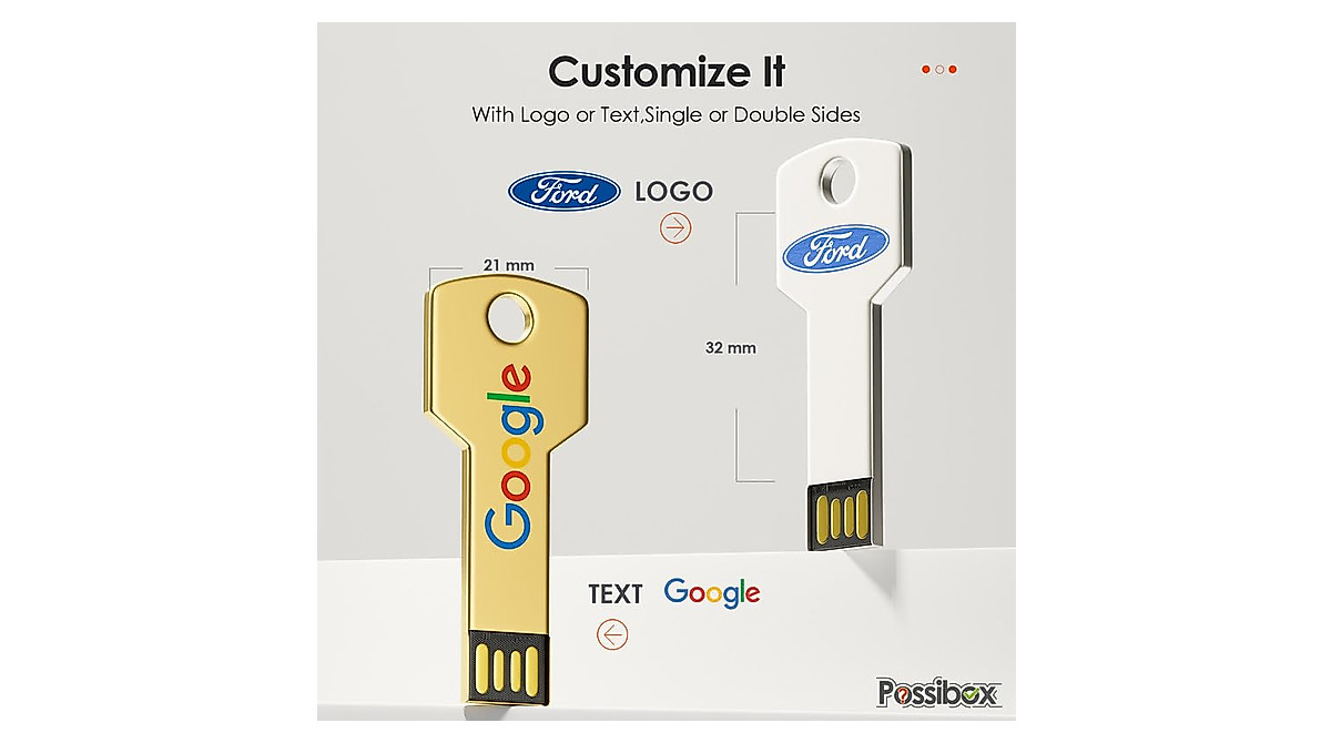 Custom Key Shaped USB Drive - 512MB Promotional Gift