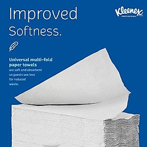 Kleenex Multifold Paper Towels (02046), White, 8 Packs/Convenience Case, 150 Tri Fold Paper Towels/Pack, Pack of 8, Total 1,200 Towels/Case