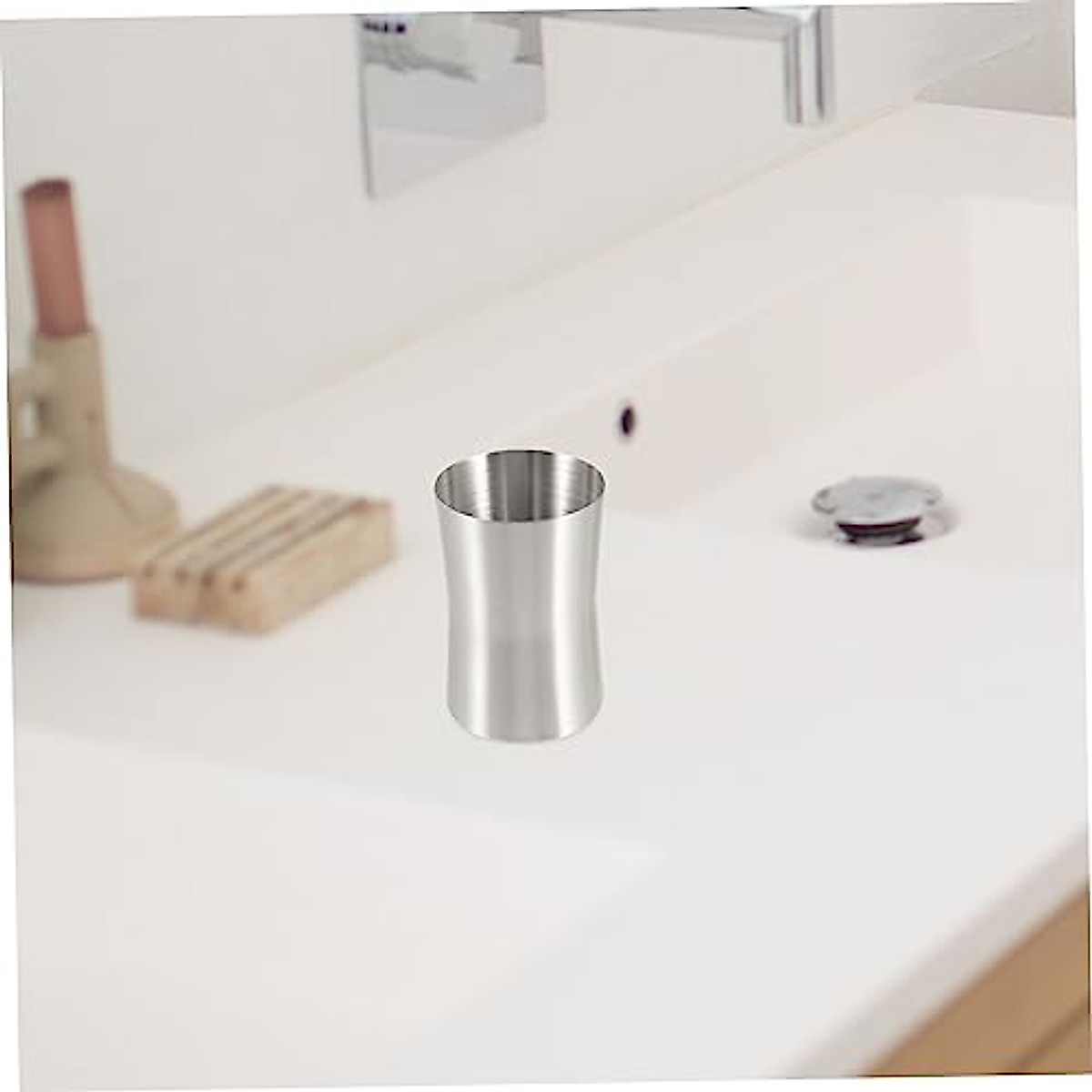 ABOOFAN Stainless Steel Bathroom Mug Modern Design Multi Functional Travel Tumbler for Rinsing Creative Waist Design for Couples and Daily Use and Stylish Bathroom