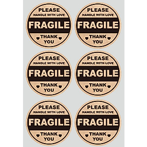 2 inch 300 PCS Fragile Stickers for Shipping Please Handle with Love and Thank You Waterproof Stickers