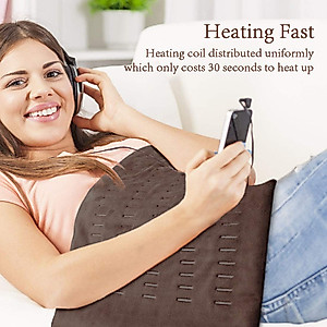 Electric Heating Pad for Back/Neck/Shoulders/Abdomen/Legs Pain Relief, Large Heating Pad with Moist & Dry Heat Therapy Options, 3 Temperature Settings, Machine Washable and Auto Shut Off- L180