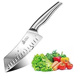 DDF iohEF Kitchen Knife, Chef's Knife In Stainless Steel Professional Cooking Knife, 7 Inch Antiseptic Non-slip Ultra Sharp Knife with Ergonomic Handle Ideal for Kitchen/Restaurant