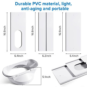 Portable Air Conditioner Window Kit, Portable AC Window Kit for Exhaust Hose 5.1 Inch Diameter with Coupler Adjustable AC Window Seal Vent Kit for Sliding Window