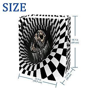 Grunge Skull Escape from Chess Spira Print Collapsible Laundry Hamper, 60L Waterproof Laundry Baskets Washing Bin Clothes Toys Storage for Dorm Bathroom Bedroom