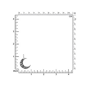 Silvershake 925 Sterling Silver Waning Crescent Moon Filigree Pendant with 1mm 18 Inch Venetian Box Chain Necklace