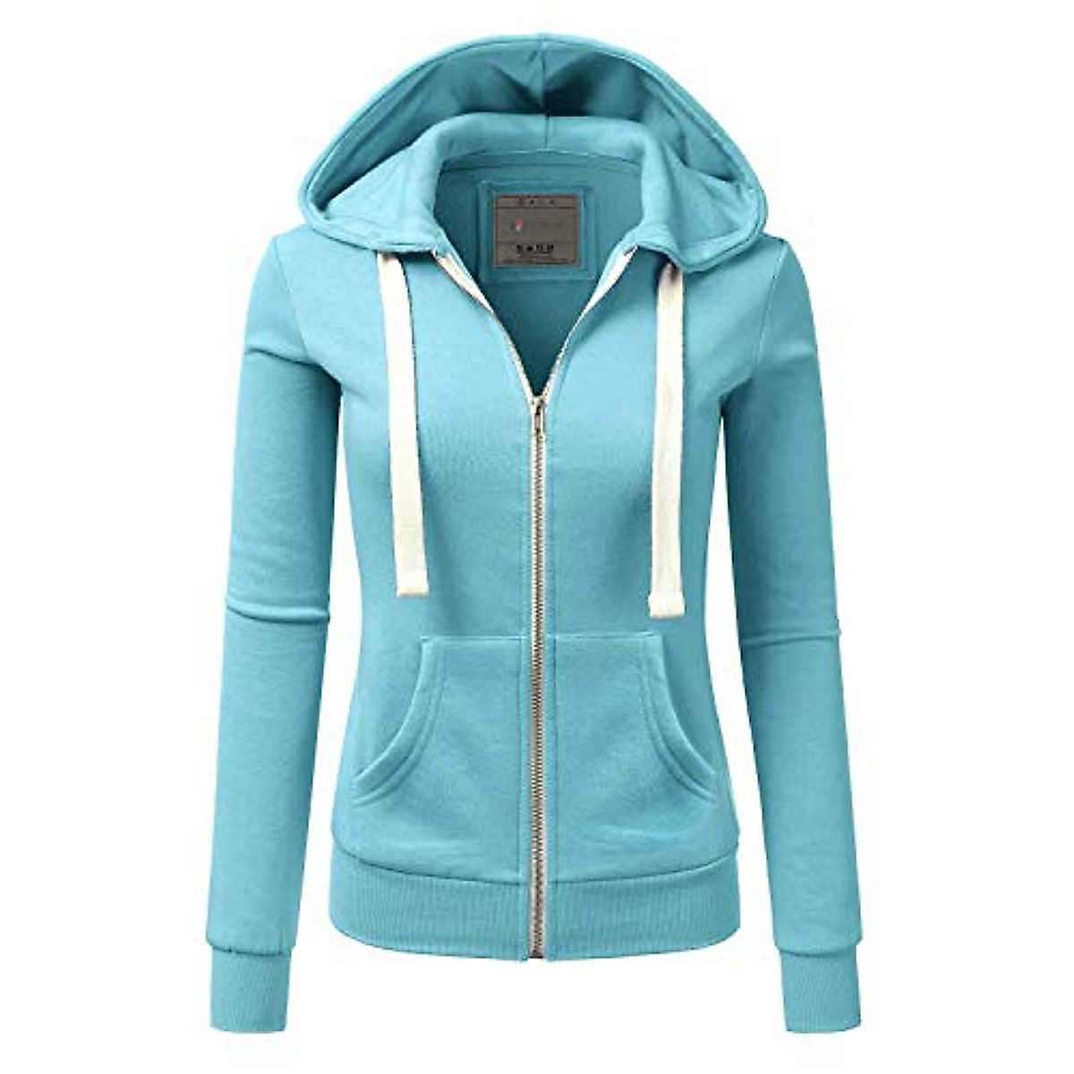 NINEXIS Lightweight Thin Zip-Up Hoodie Jacket for Women with Plus Size Aquablue XL