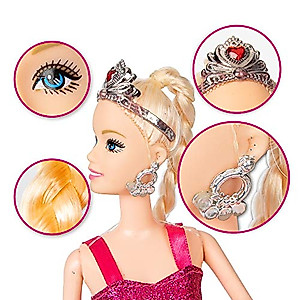 Mermaid Princess Doll with Little Mermaid and Pink Dolphin Playset, Blonde Hair Mermaid Toys with Accessories, Gift for 3 to 7 Year Old Girls