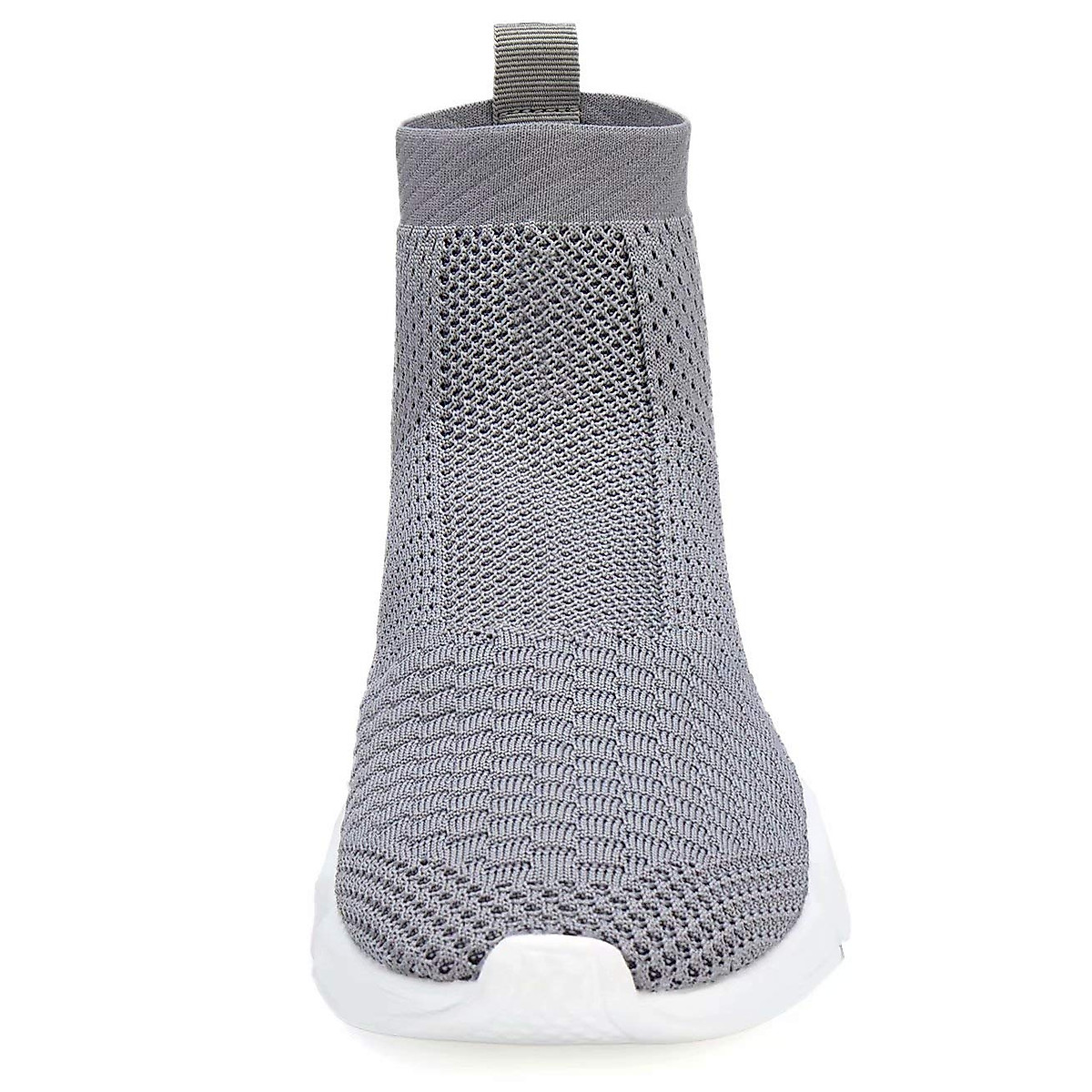 Voiv Womens Slip On Walking Shoes Mens Athletic Running Sneakers High Top Lightweight Knit Tennis Shoes Casual Work Shoes Gray 37