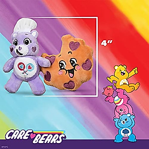 Care Bear for Pets 2PC Set Share Bear Squeaker Flattie Plush Dog Toy With Crinkle Texture Cookie, 4" Small Collectible Toy (FF20238)