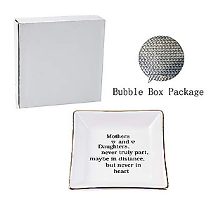 Ueerdand Gift for Mom from Daughter, Mother's Day, Christmas, Thanksgiving, Birthday Gift for Mother and Daughter Ceramic Ring Dish Decorative Jewelry Tray