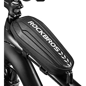 ROCKBROS Top Tube Bike Bag Bike Front Frame Bag EVA Bicycle Bag Bike Accessories Pouch Storage Pack Water Resistant Bike Phone Bag Below 6.2"/6.5" for Mountain Road Bike