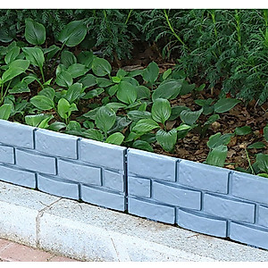 Ram® 8 X Grey Brick Effect Garden Lawn Edging Grey Lawn Border Stone Effect 5M METRE