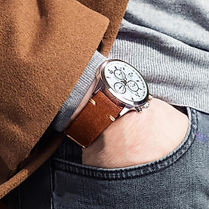 WOUKUP Quick Release Suede Leather Watch Bands Vintage Watchband for Men Watch Strap 18mm 19mm 20mm 21mm 22mm 24mm