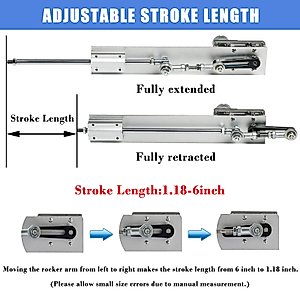 JQDML DIY Reciprocating Linear Actuator DC 1-24V Stroke 1.18"-6" Max Speed 160RPM Adjustable Telescopic Motor with Speed Controller(24V150MM160RPM)
