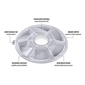 Oneida Air Systems Dust Deputy 2.5 Deluxe Cyclone Separator Kit: Portable Collector with Clear Bucket for Wet/Dry Shop Vacuums (DD 2.5 Deluxe 5-Gal)