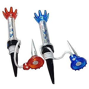 VEASAERS Golf Tees Unbreakable Plastic Magnetic 80 mm Long Bulk Reusable 8 Pack Blue Red Flexible Magnet Tee Lift Step for Men Women Practice Training Set (8 Pack)