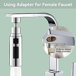 Fozite Pull Down Spray Head for Kitchen Faucet, Sink Aerator, 360° Twist Spray Attachment, 3-Function Spray Mode Design, Faucets Replacement Part for Kitchen Sink, Fits Most Standard Pull-Out Hose