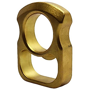 Brass Bottle Opener Solid and Durable - Personalized Pocket Keychain Easy to Carry, Opener for Vintage Beer Gifts for Men, Husband, Dad, Boyfriend（2.1x1.5x0.4inch）