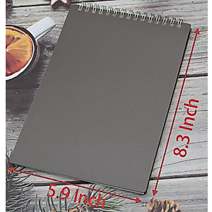 Yansanido Top Bound Spiral Notebook, 4 Pcs 4 Color A5 Size Thick Plastic Hardcover 7mm College Ruled Paper 80 Sheets (160 Pages) Journal for School and Office Supplies (4 Pcs A5)