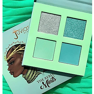 Juvia's Place Rebel Quad Mint Eyeshadow Palette - Shades of 4, Professional Eye Makeup, Pigmented Eyeshadow Palette, Makeup Palette for Eye Color & Shine, Pressed Eyeshadow Cosmetics