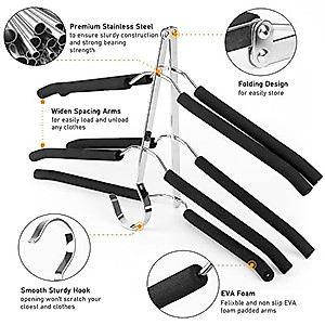 DOIOWN Clothes Hangers Space Saving Coat Hangers Non Slip Blouse Hangers Heavy Duty Foldable Stainless Steel Sweater Shirt Hanger Multilayer Closet Storage Organizer (2)