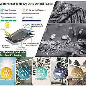 Riding Lawn Mower Cover, Heavy Duty 420D Oxford Outdoor Tractor Cover Waterproof UV Protection Lawn Mower Cover Fit Decks up to 54" with Drawstring and Storage Bag(72"L X 54"W X 46"H)