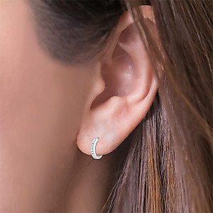 1/2 Carat TW Diamond Hoop Earrings in 10k White Gold (K-L Color, I2-I3 Clarity)