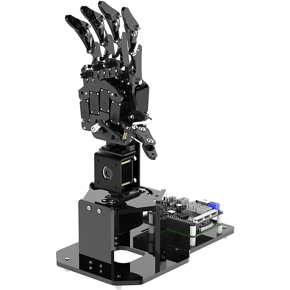 HIWONDER uHandPi Raspberry Pi Robotic Hand AI Vision Bionic Mechanical Hand with Python Programming Powered by Raspberry Pi 4B 4GB (Left Hand)