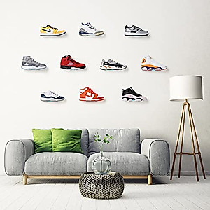 MVYAVYUS Colorful Acrylic Floating Sport Shoe Shelves, Wall Mounted Shoe Shelves, Sneaker or Shoe Box Display Shelves, Levitating Shoe Rack for Wall (10PCS)
