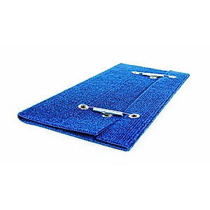 Camco Wrap Around Step Rug | Protects Your RV from Unwanted Tracked in Dirt | Works on Electrical and Manual RV Steps | Blue (42924)