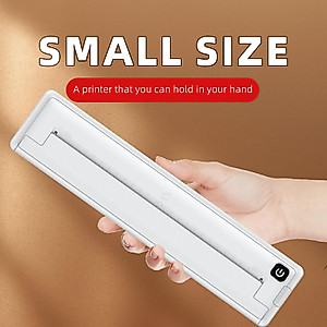 Portable Inkless Printer, A4 Thermal Printer with, Rechargeable Battery, Wide Compatibility for School Office, Easy to Use