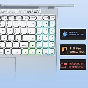 Dpofirs 15.6in Laptop, 2.4G 5G WiFi Business Laptop, 1920x1080 Quad Core Quad, 180 Degree Flip Laptop Computers with Backlit Keyboard,Office Laptop (16G+256G U.S. regulations)