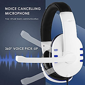 Geekria PS5 Stereo Gaming Headset, Over-Ear Headphones with 3.5mm Audio Jack Compatible with PlayStation PS5, PS4, Xbox One, Nintendo Switch, PC, Smartphones, Tablet, Laptop (White)