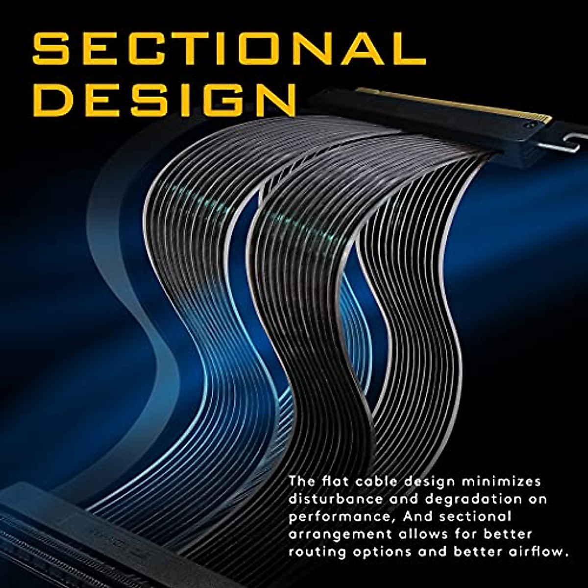 EZDIY-FAB [20cm] PCIE 4.0 16x Extreme High Speed Riser Cable PCI Express Port GPU Extension Card-Right Angle Connector