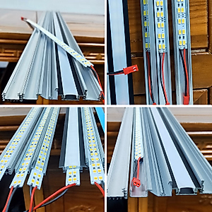 ICIH Under Cabinet LED Light 10Pack 12v LED Light Strip Rigid Super Bright White 6000K SMD5630 9W 84LED Double Row 0.5m/20in for Kitchen Cabinet,Counter,Showcase Vehicle Replace