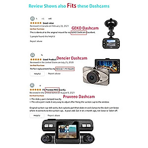 Suction Cup Mount for Yi Dash Cam 2.7', Uniden Dashcam, Black Box G1w Dash Camera etc, Hold Tightly Removeable Easy to Install and Stand Heat, 2 Pcs