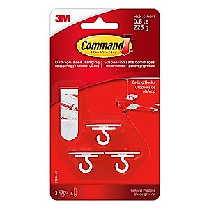 3M Polyethylene 3CT Command Ceiling Hooks, 1, Plain