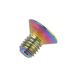 Wanyifa Titanium Ti M6x10 15 20 25 30 35 40 45mm Countersunk Flat Head Hex Socket Cap Screw Bolt pack of 4 (M6x10mm, Rainbow)