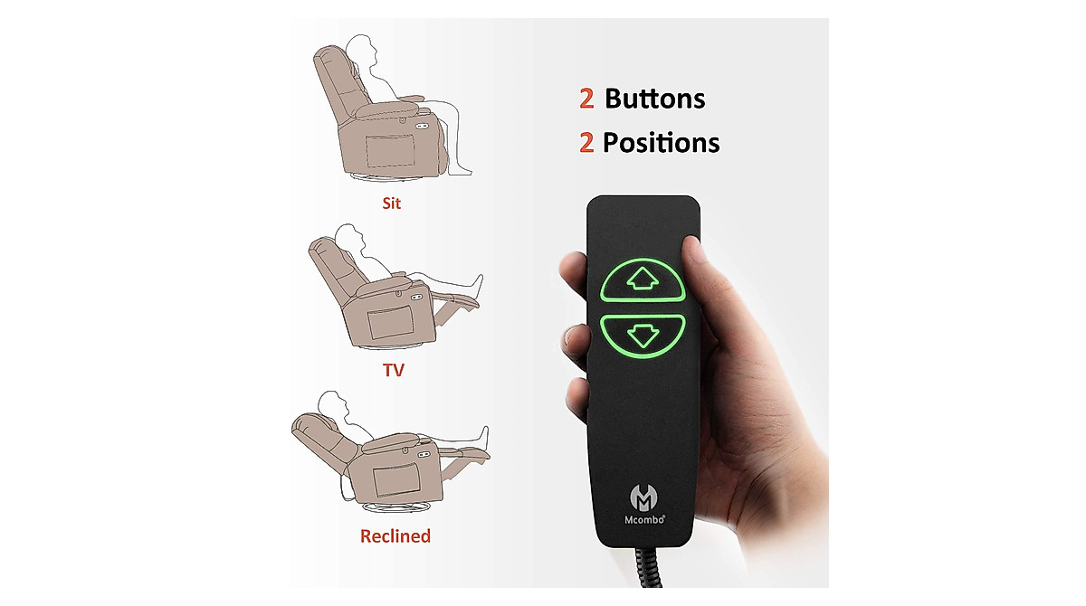 MCombo Electric Power Swivel Glider Recliner with USB & Cup Holders