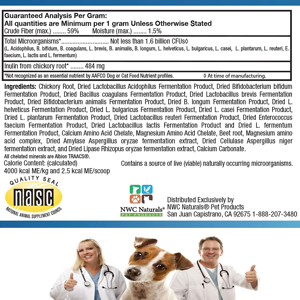 NWC Naturals Total Biotics & Probiotics for Dogs and Cats, 365 Cups Treats, 8 ounces