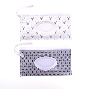 Baby Wet Wipe Pouch Bag Travel Wipes Case Reusable Refillable Wet Wipe Bag Cases Portable Travel Wipes Dispenser Wipe Pouches