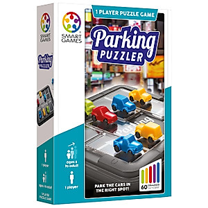 SmartGames Parking Puzzler Cognitive Skill-Building Travel Game with Portable Case featuring 60 Challenges for Ages 7 - Adult