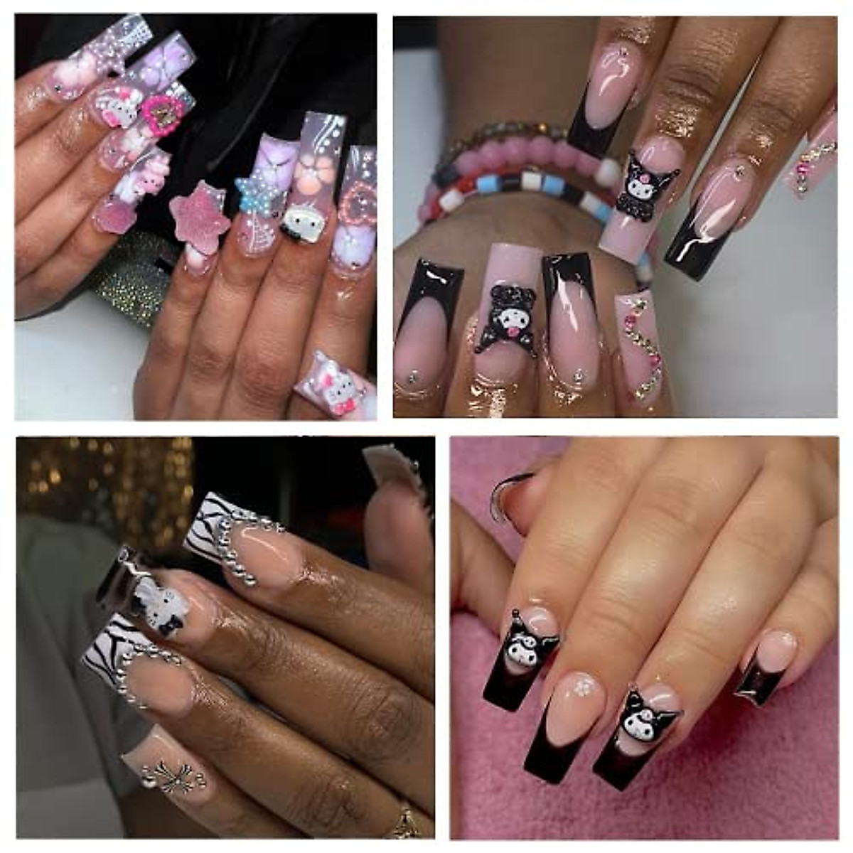 77 PCS Nail Charms, OWCATH Kawaii Nail Charms Slime Charms 3D Nail Art Charms Flatback Resin Charms, for Nail Art Decorations Supplies