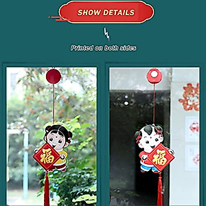 DUTUI Lanterna Led 11 PCS, Lanterna Decorativa De Estilo Chinês, Ventosa De Ano Novo Chinês, Lanterna Decorativa De Atmosfera Festiva