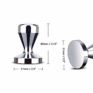 BlueSnail Stainless Steel Coffee Tamper Barista Espresso Tamper 51mm Base Coffee Bean Press