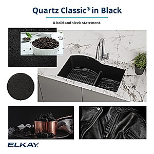 Elkay ELGS3322RBK0 Quartz Classic Single Bowl Drop-in Sink, Black