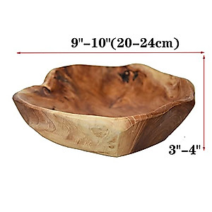 Creative Wood Bowl Root Carved Bowl Handmade Natural Real Wood Candy Serving Bowl (9"-10" )