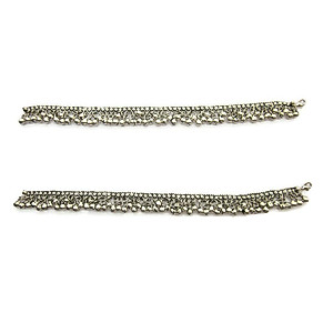 Womens Fashion Anklets Pair | Ankle Bracelet Barefoot Sandals Feet Jewelry | Festival Bohemian Vintage Retro Tribal Gypsy Hippy Bollywood Boho Chic Style | Jingle Bell Charm Handcrafted Indian Payal