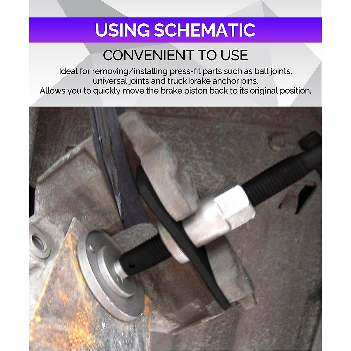 RACOONA Disc Brake Piston Caliper,Brake Caliper Piston Rewind Tool,Car Accessories Brake Piston Wind Back Tool,Car Rear Brake Pad Wind Back Tool,Brake Caliper Rewind Tool Disk Brake Pad Replacement